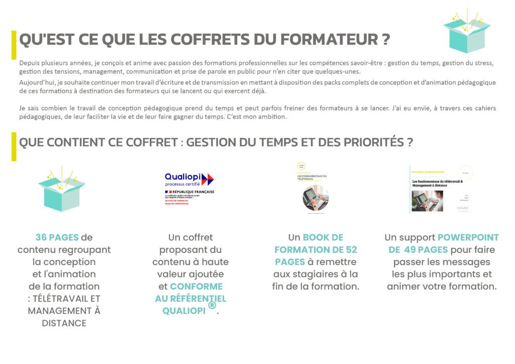 Le coffret du formateur : Télétravail et Management à distance - Happyfizz